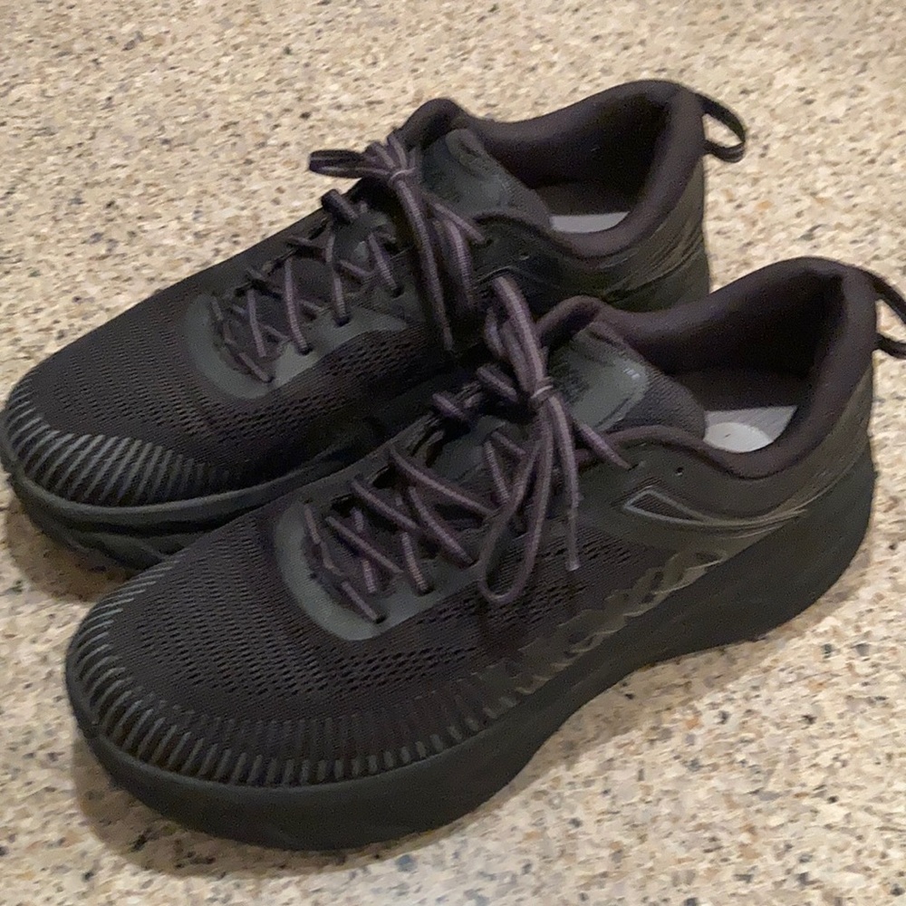 Men’s 11.5 2e (Wide) Hoka Bondi 7 Black/Black - Gem